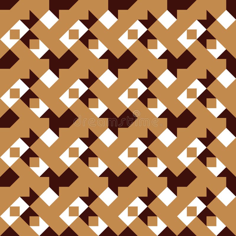 Seamless Pattern with Geometric Motifs in 3 Colors Stock Illustration - Illustration of ornament ...