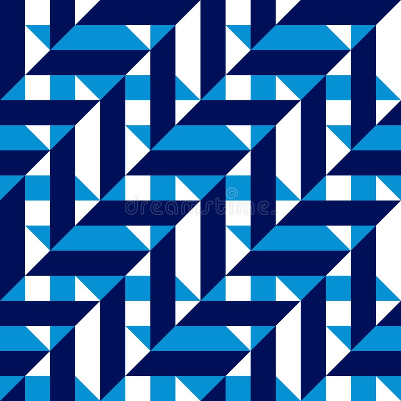 Seamless Pattern with Geometric Motifs in Three Colors Stock ...