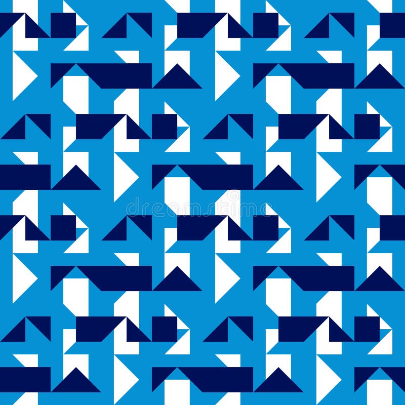 Seamless Pattern with Geometric Motifs in Three Colors Stock ...