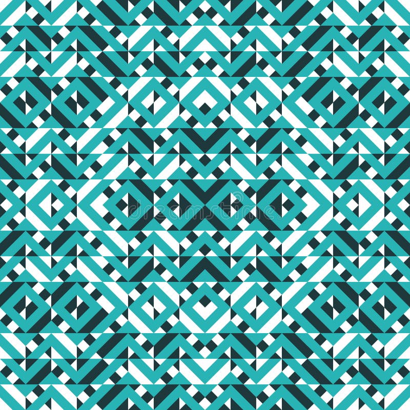 Seamless Pattern with Geometric Motifs in Three Colors Stock ...