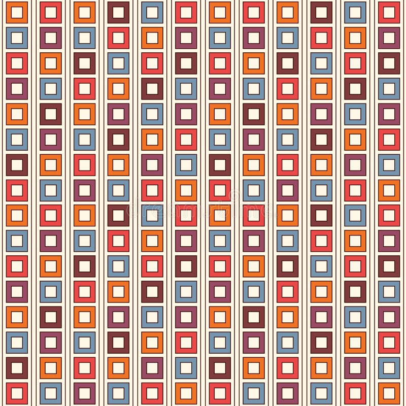 Seamless Pattern with Geometric Ornament. Repeated Bright Square and ...
