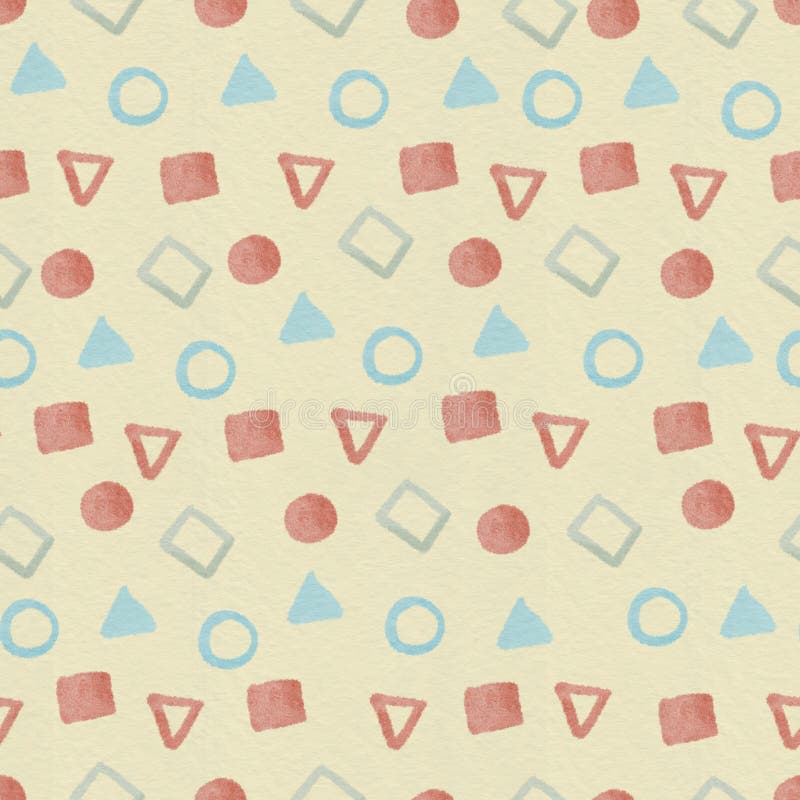 Seamless Pattern Geometric Shapes Circles Triangles Squares Stock ...