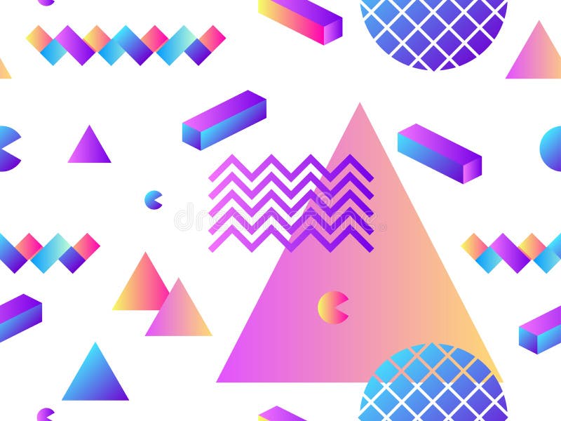 Seamless Pattern with Geometric Shapes and Gradient. Background for ...