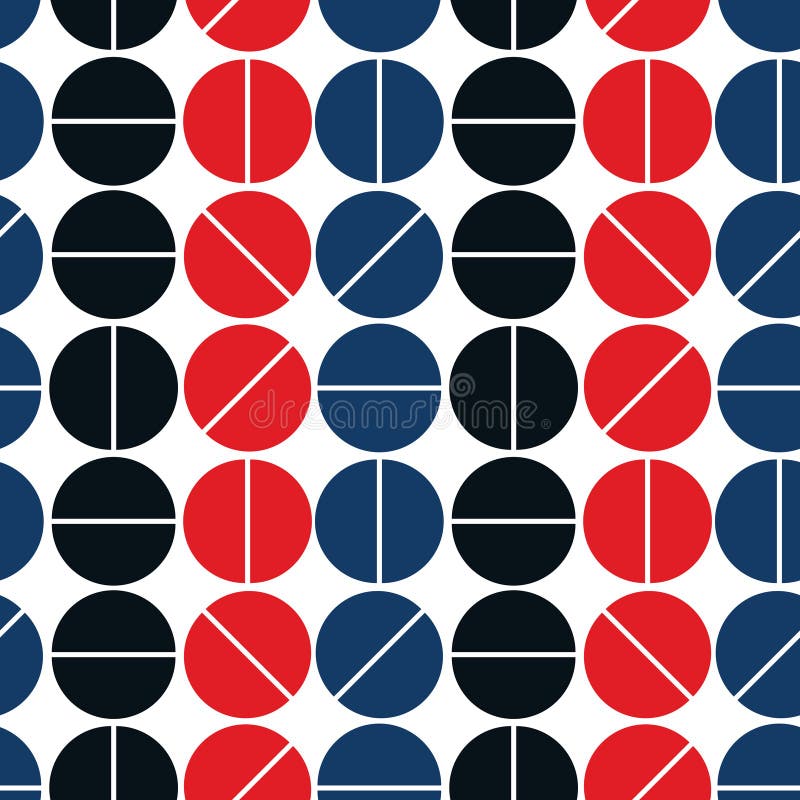 Seamless Pattern with Geometric Shapes. Semicircle on a White ...