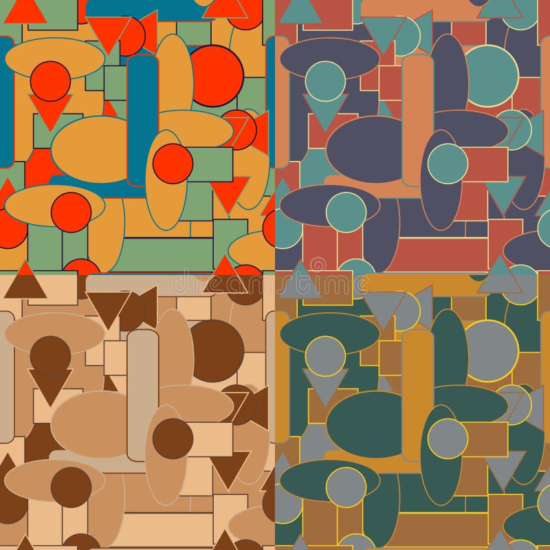 Seamless Pattern of Geometric Shapes Stock Vector - Illustration of ...