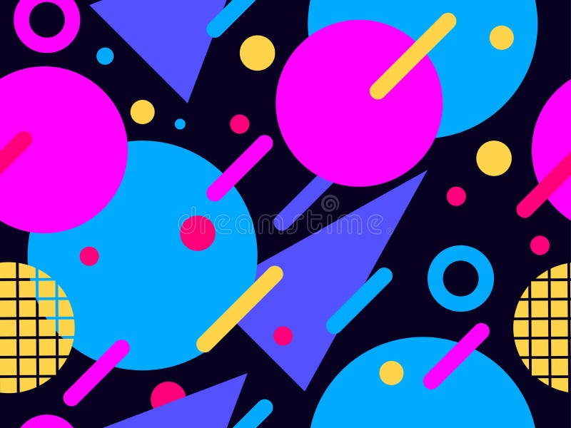 Seamless Pattern with Geometric Shapes in the Style of the 80s ...