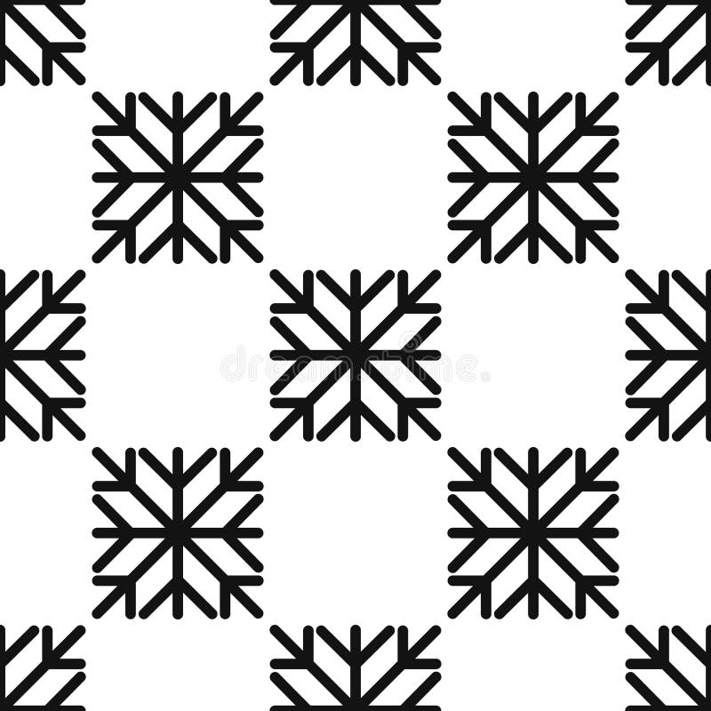 Seamless Pattern of Geometric Snowflake. Square Snowflakes. Vector Eps ...