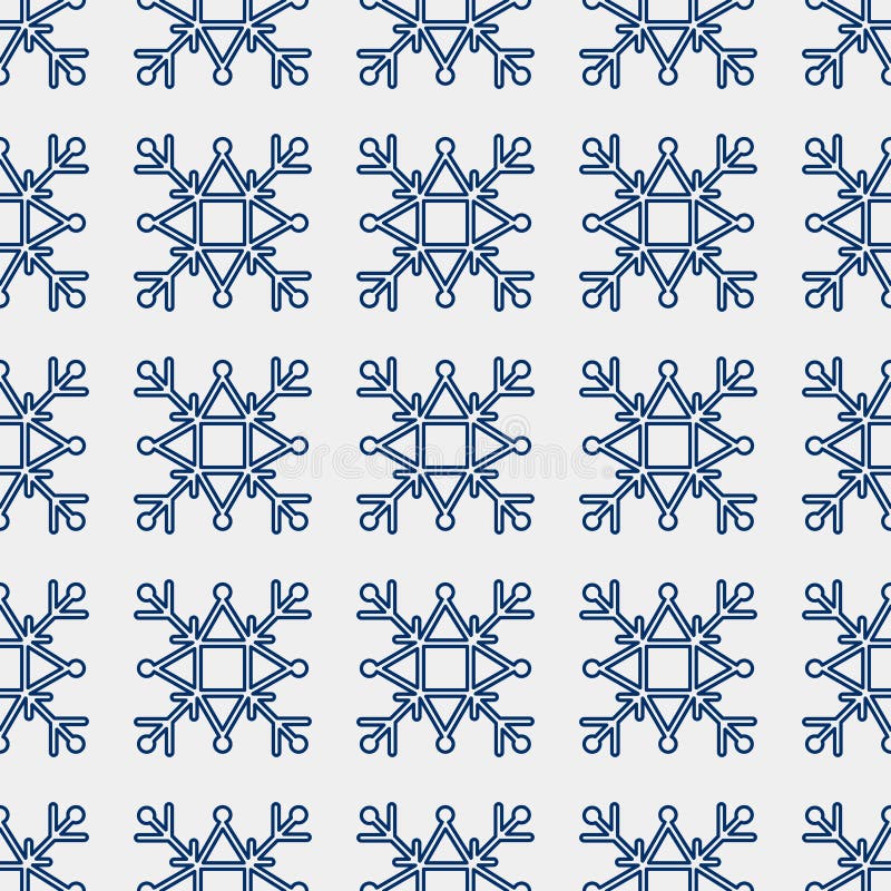 Seamless Pattern of Geometric Snowflake. Square Snowflakes Stock Vector ...