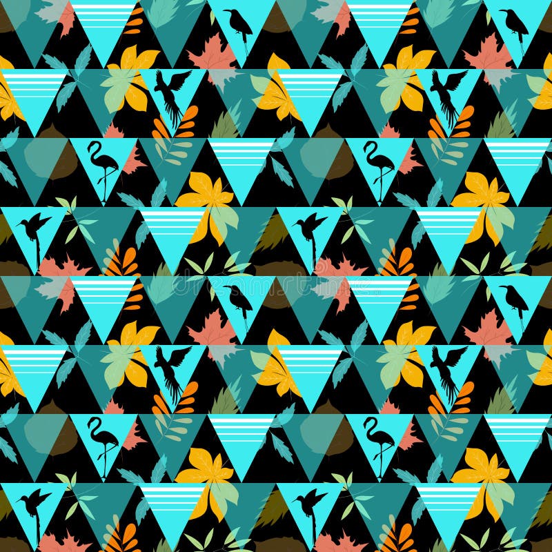 Seamless Wallpaper with Geometric Repeating Patterns, with Tropical ...