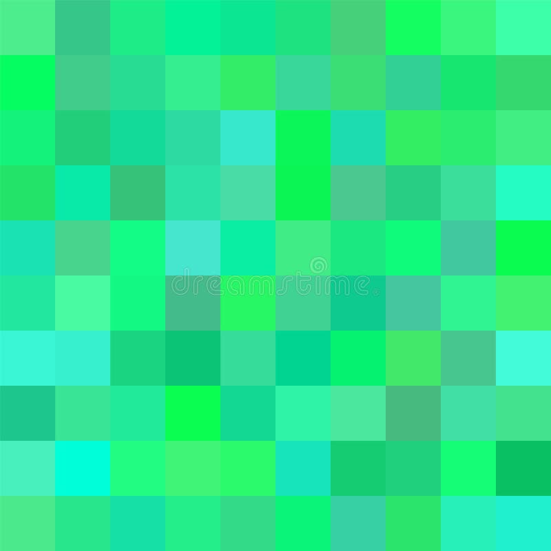 Seamless Pattern. Geometrical Square Background. Green Colors. Pixel ...