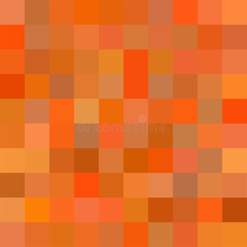 Seamless Pattern. Geometrical Square Background. Orange Colors. Pixel ...