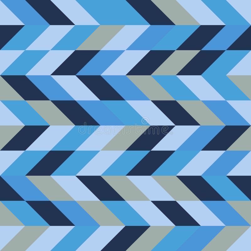 Seamless Pattern, Geometry Shapes in Cool Blue Stock Vector ...