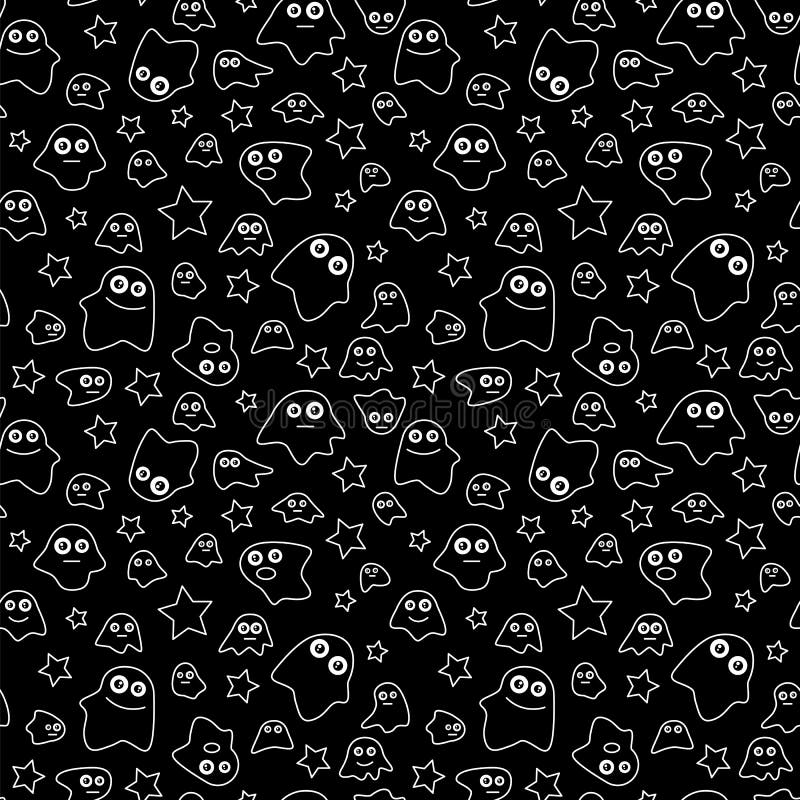 Seamless pattern ghost stock vector. Illustration of decor - 37683265