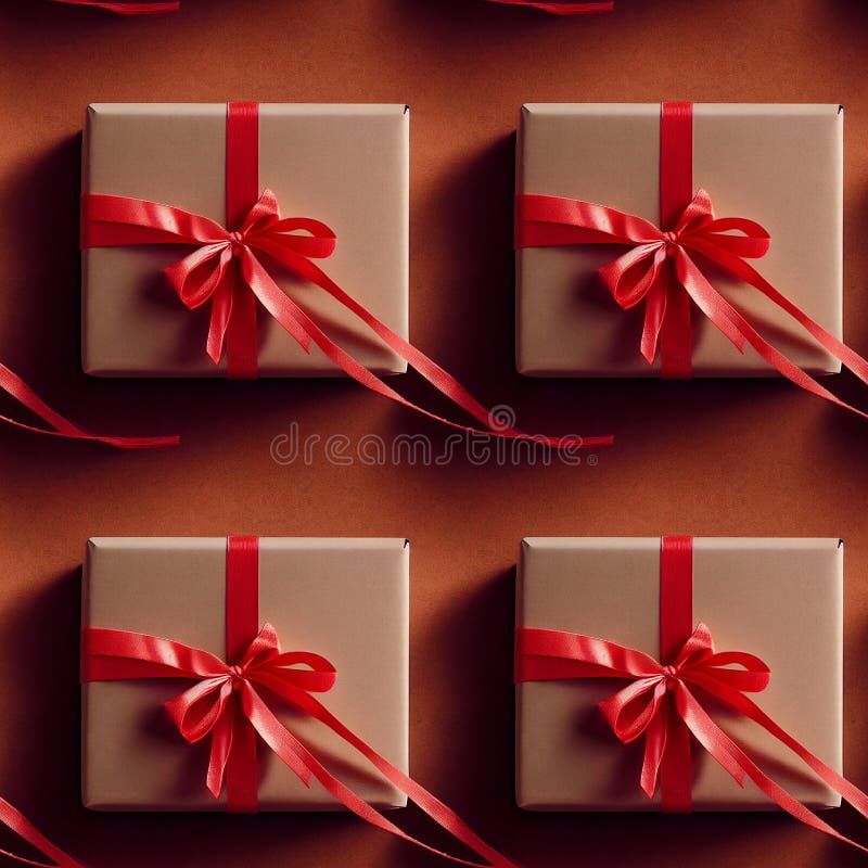 Seamless Pattern with Gift Boxes. Generated AI Stock Illustration ...