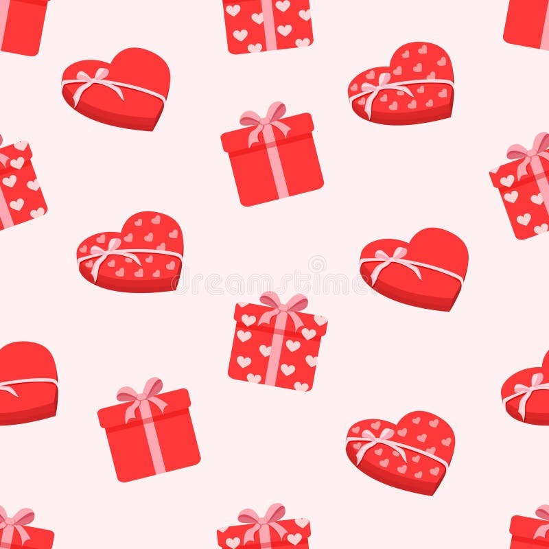Seamless Pattern with Gift Boxes and Candy Boxes. Vector Texture ...