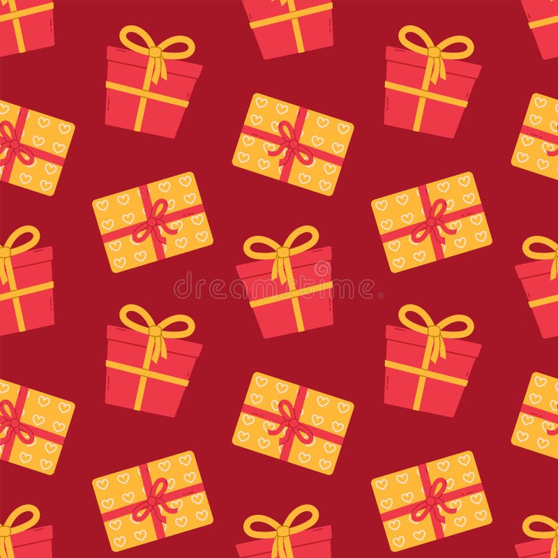 Seamless Pattern with Gift Boxes. Christmas or Birthday Present Stock ...