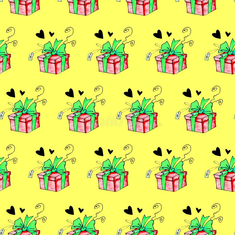 Seamless Pattern with Gift Boxes. Festive Backgrounds and Textures ...
