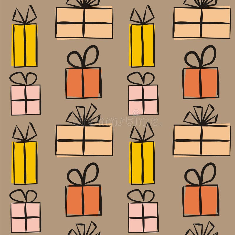 Seamless Pattern for Gift Wrapping Paper Stock Vector - Illustration of ...