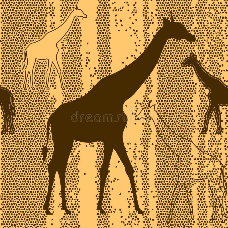Seamless Pattern with Giraffes Stock Illustration - Illustration of ...