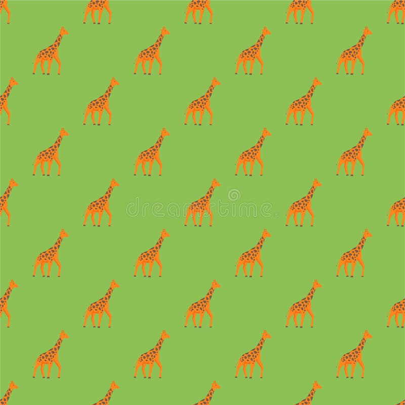 Seamless Pattern of Giraffes Stock Vector - Illustration of cartoon ...
