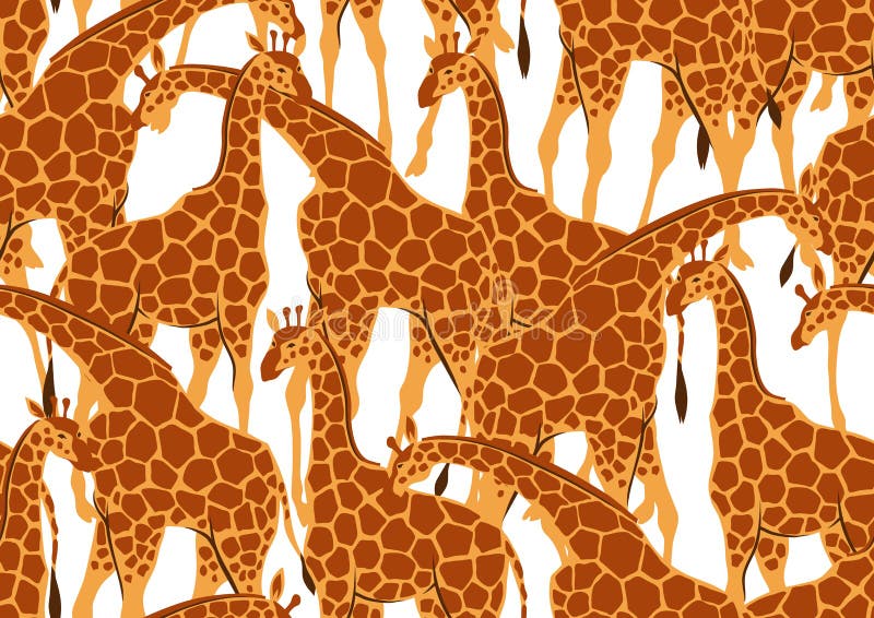 Seamless Pattern with of Giraffes. Stock Vector - Illustration of ...