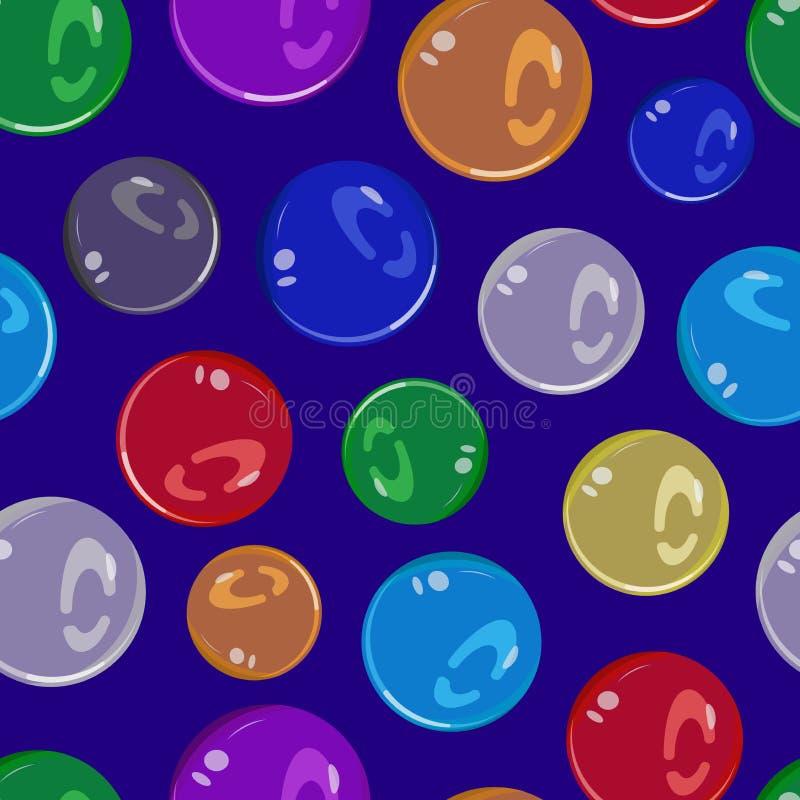 Seamless Pattern of Glass Balls of Different Colors. Stock Vector ...