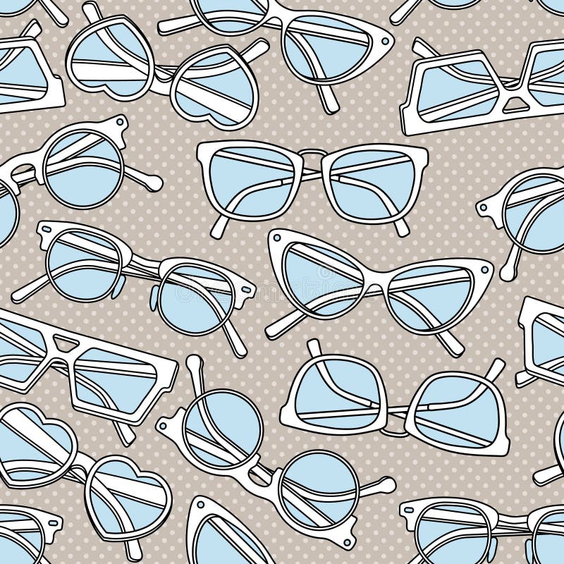 Seamless Pattern with Glasses Stock Vector - Illustration of modern ...