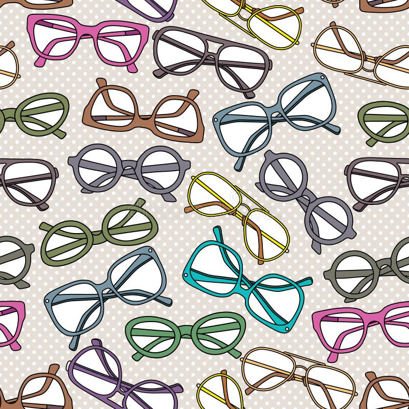 Seamless Pattern with Glasses Stock Vector - Illustration of plastic ...
