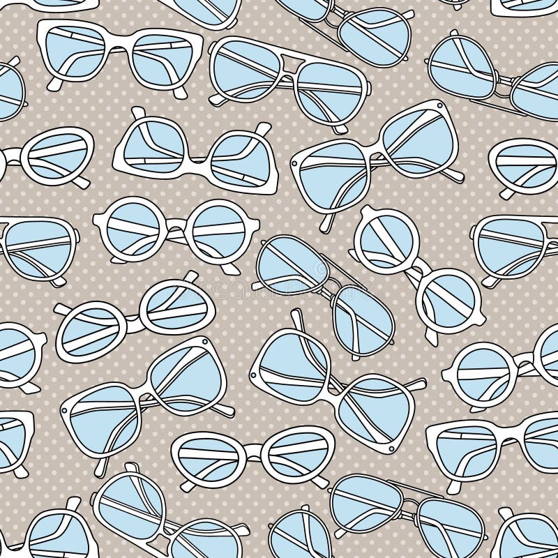 Seamless Pattern with Glasses Stock Vector - Illustration of girl ...