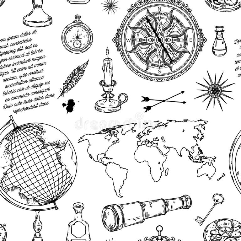 Vintage Compass Rose World Map Stock Illustrations – 5,743 Vintage ...
