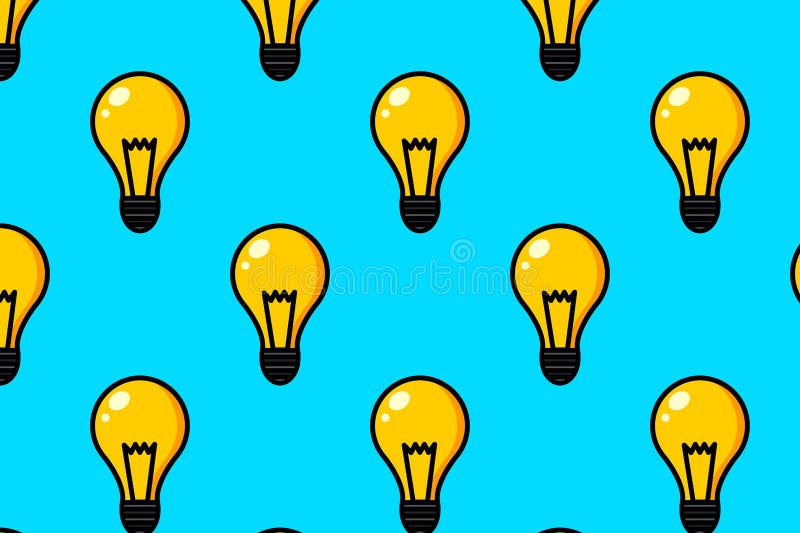 Seamless Pattern of Glowing Lamps. Stock Vector - Illustration of ...