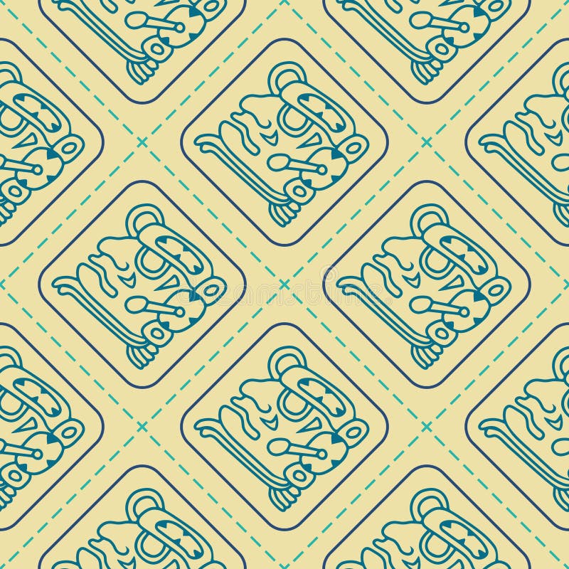 Seamless Pattern with Glyphs of the Maya Periods Calendar Names Stock ...