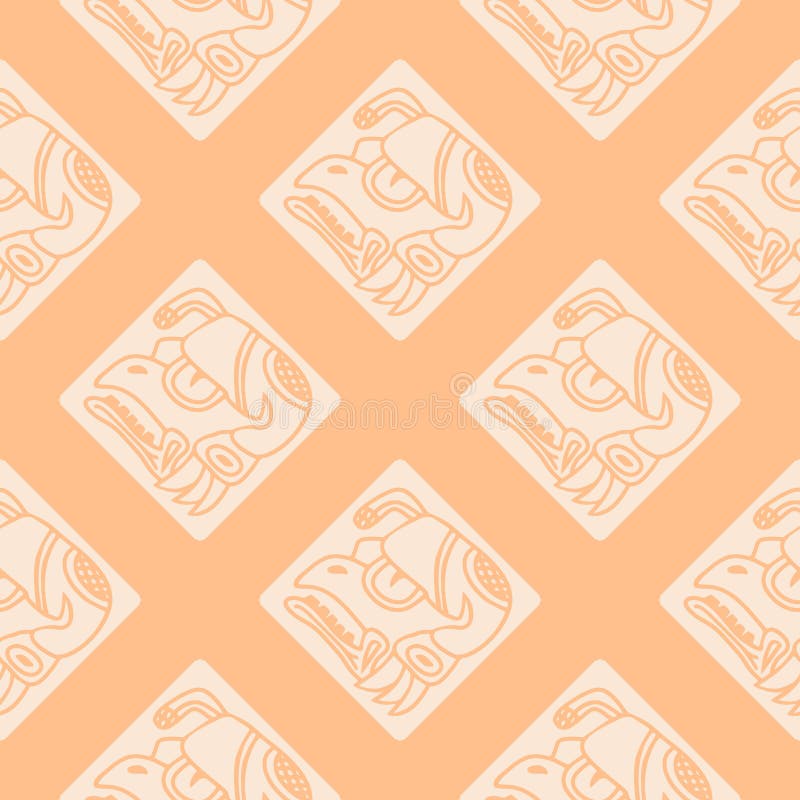 Seamless Pattern with Glyphs of the Maya Periods Calendar Names Stock ...