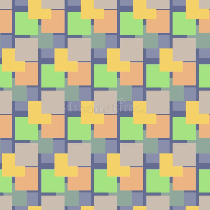 Seamless Pattern Goat Blue Green Square on Dark Background for Textile ...