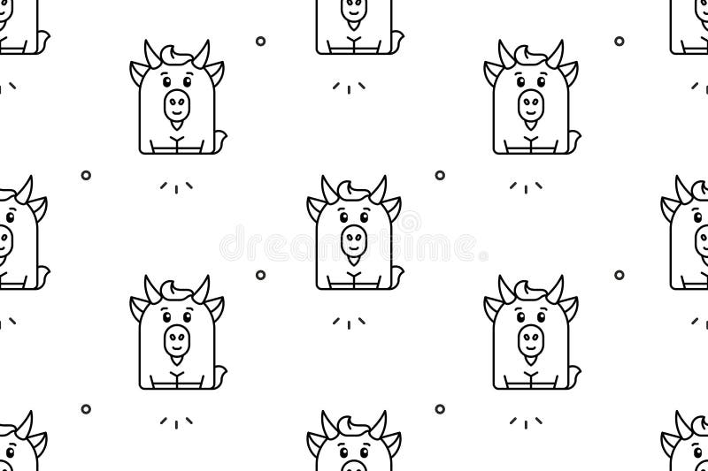 Seamless Pattern with Goats Stock Vector - Illustration of goat ...