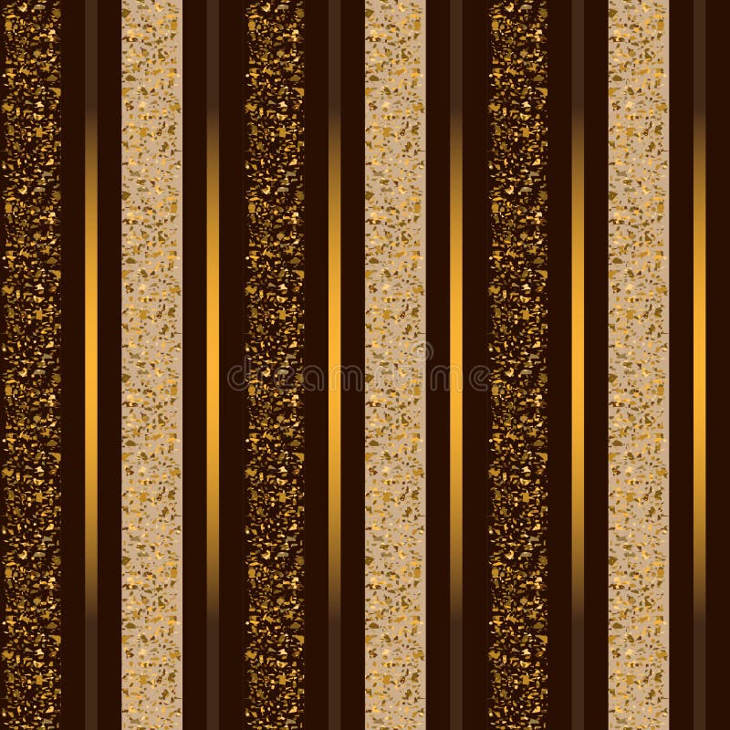 Seamless Pattern with Gold and Brown Stripes and Confetti Stock Vector ...