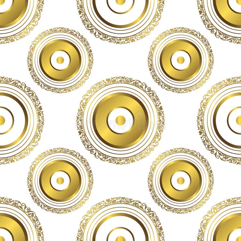 Seamless Pattern with Gold Circles Stock Vector - Illustration of brown ...