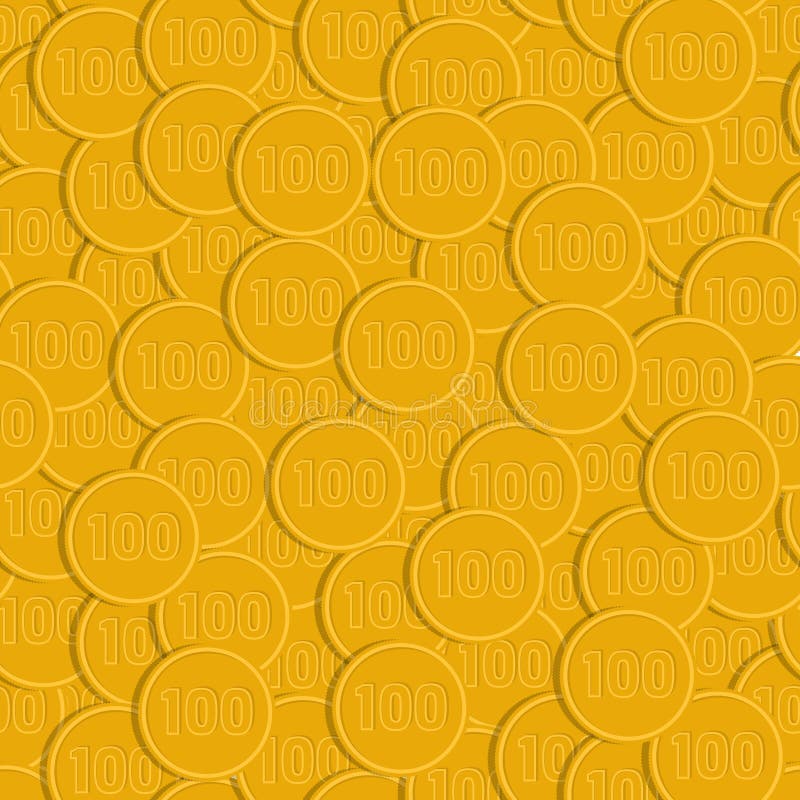 Seamless Pattern of Gold Coins Stock Vector - Illustration of paper ...
