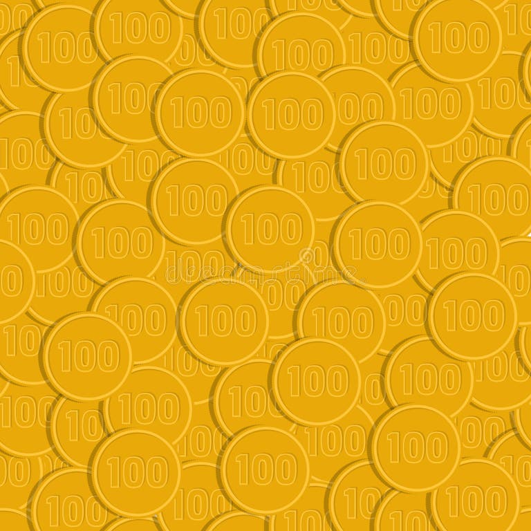 Seamless Pattern of Gold Coins Stock Vector - Illustration of paper ...