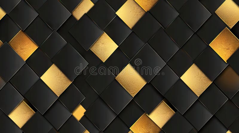 A Seamless Pattern with Gold Foil Diamond-shaped Tiles, Their Shiny ...