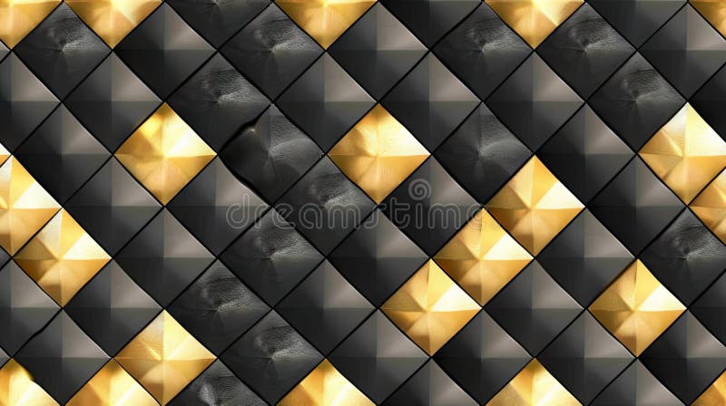 A Seamless Pattern with Gold Foil Diamond-shaped Tiles, Their Shiny ...