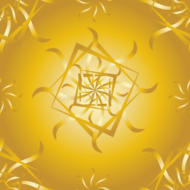 Seamless Vector Pattern with Gold Geometric Flowers Stock Vector ...