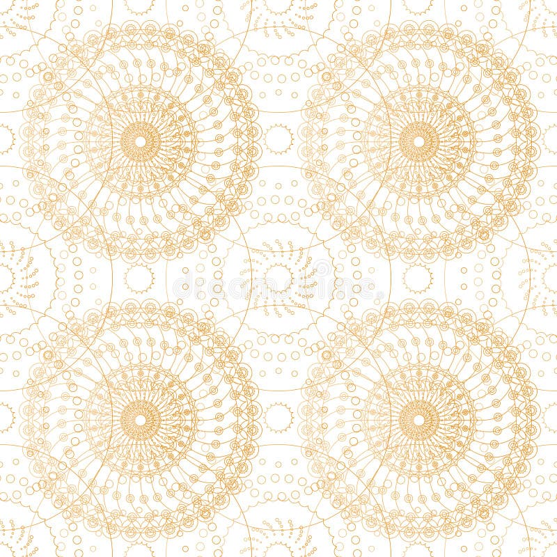 Golden Lace Mandala with Abstract Floral Pattern, Isolated on Green ...