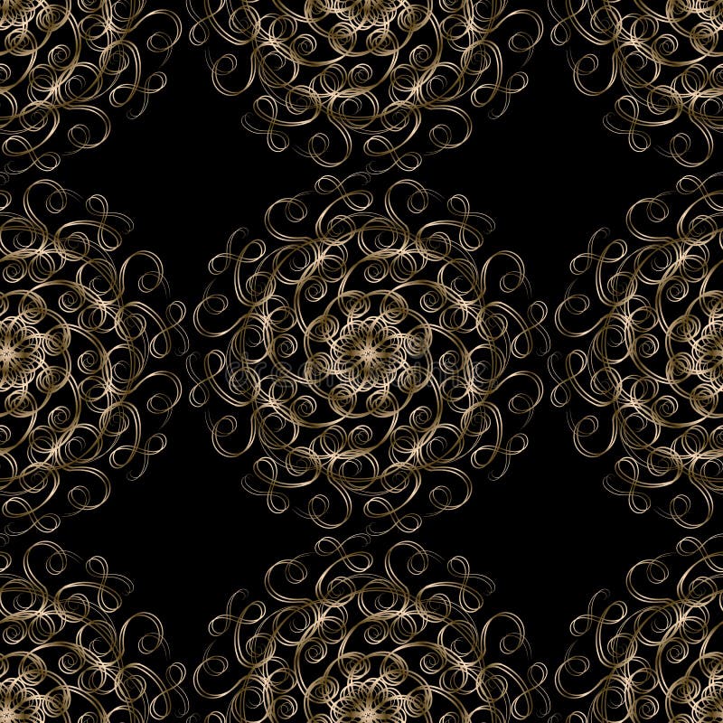 Seamless Pattern with Gold Lace Stock Vector - Illustration of template ...