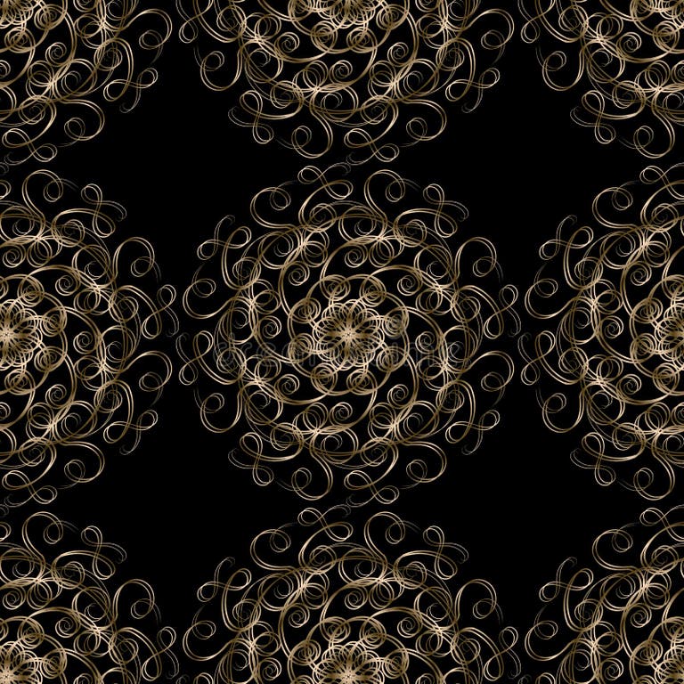 Seamless Pattern with Gold Lace Stock Vector - Illustration of template ...