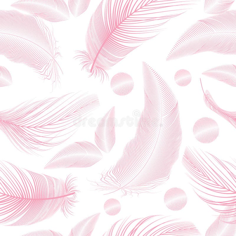 Seamless Pattern with Gold and Silver Feathers of Bird Stock ...