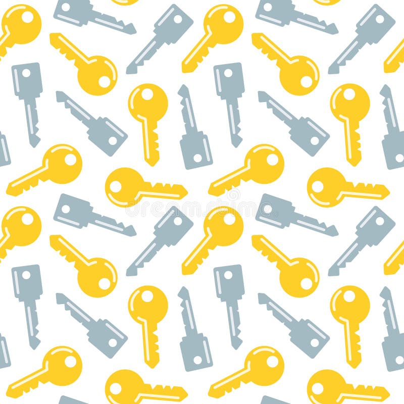 Seamless Pattern with Gold and Silver Keys Security Concept Stock ...