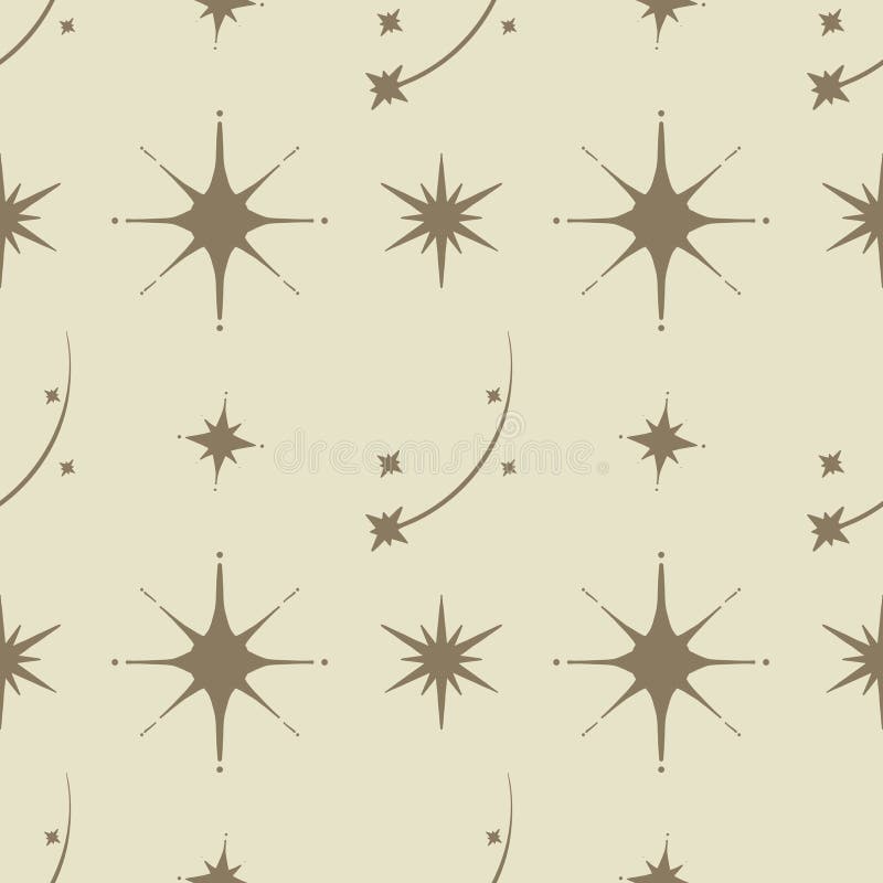 Seamless Pattern of Gold Sparkle Stars in Retro Style. Celebration ...