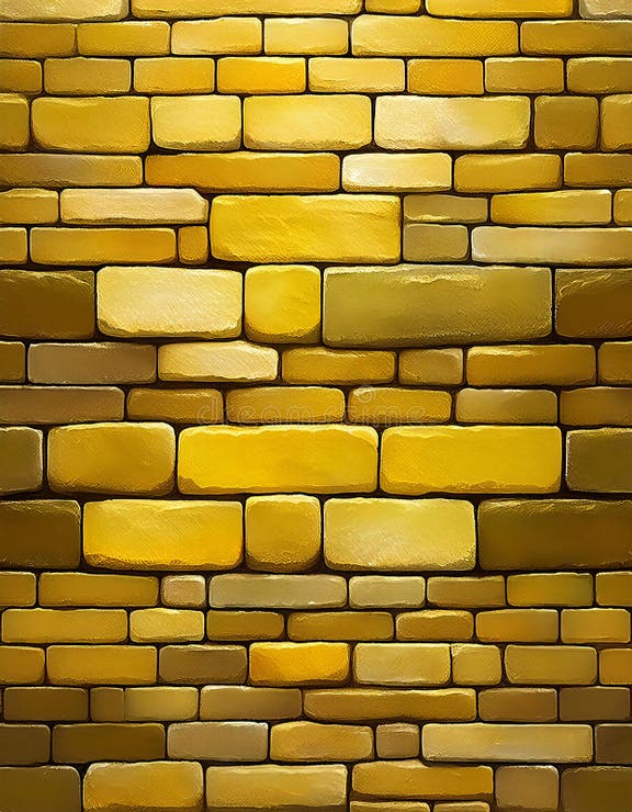 A Seamless Pattern of Golden Bricks Arranged in a Wall, Showcasing a ...