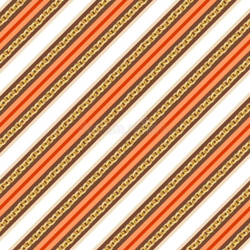 Seamless Pattern of Golden Chains and Colorful Stripes Designed with ...